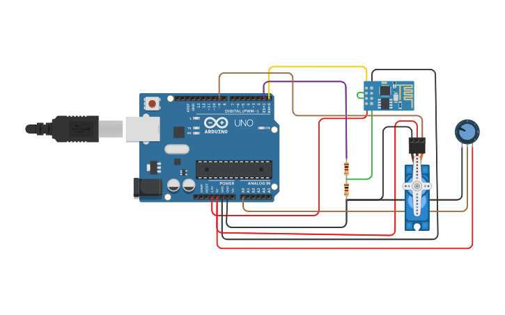 Circuit design ServoMeter IoT | Tinkercad
