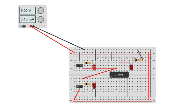 Circuit design chip 7408 | Tinkercad