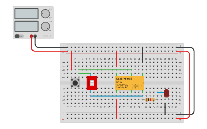Circuit design Funzionamento del relè DPDT - Tinkercad