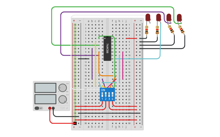 Circuit Design Binary To Gray Tinkercad