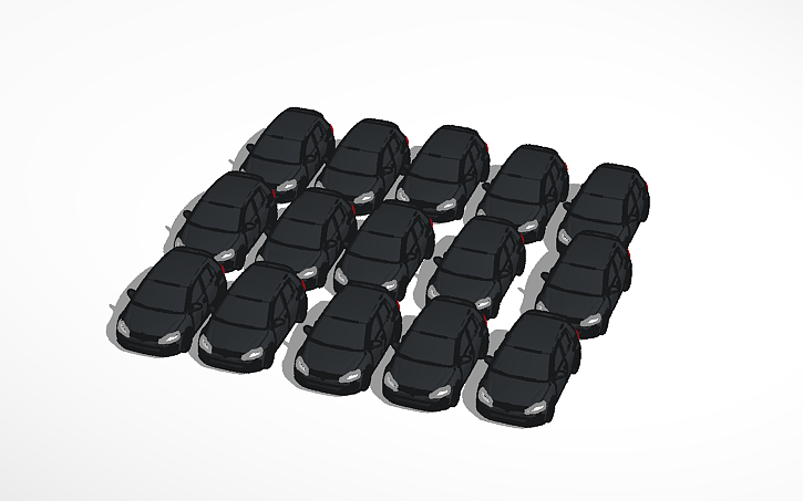 3D design Volkswagen Golf 7 GTI in color and a lot of them - Tinkercad