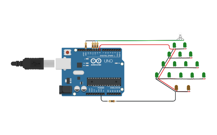 Circuit design Árbol led ARDUINO - Tinkercad
