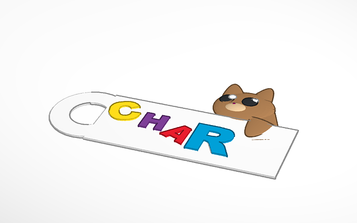 3D design Keychain 3 - Charlotte - Tinkercad