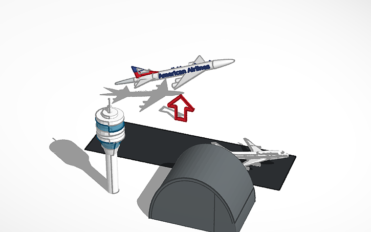 3D design American Airlines STEM growing wings - Tinkercad