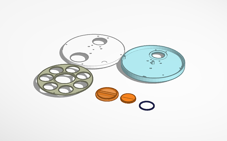 3D design Rigid 3D printed 7 position 2 inch EFW Filter Wheel - Tinkercad