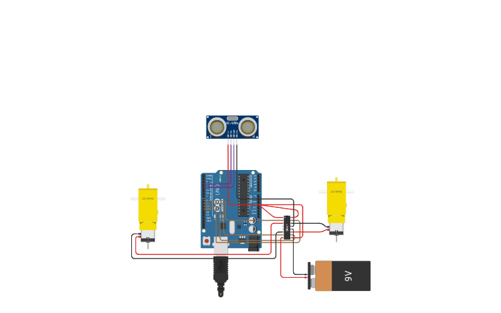 Circuit design A-6 Obstacle Avoidance | Tinkercad