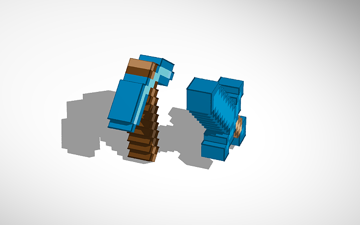 3D design Minecraft Diamond Tools | Tinkercad