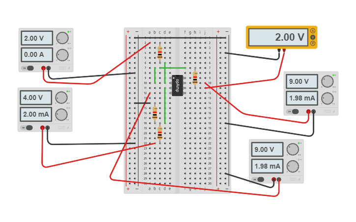 Circuit design Operacional Restador | Tinkercad