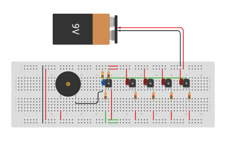 Circuit design Music Operated Dancing LEDs - Tinkercad