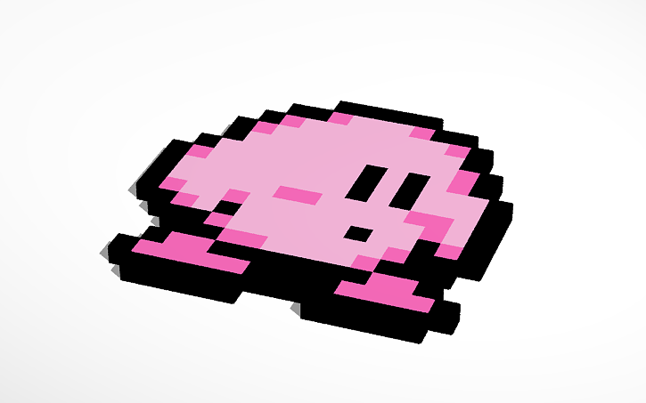 3D design 8-bit Kirby - Tinkercad