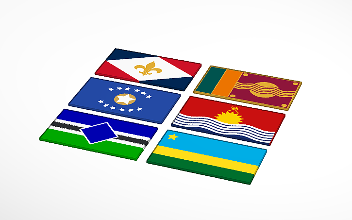 3D design Flag Pack 2 - Tinkercad