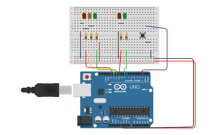 Circuit design farol - Tinkercad