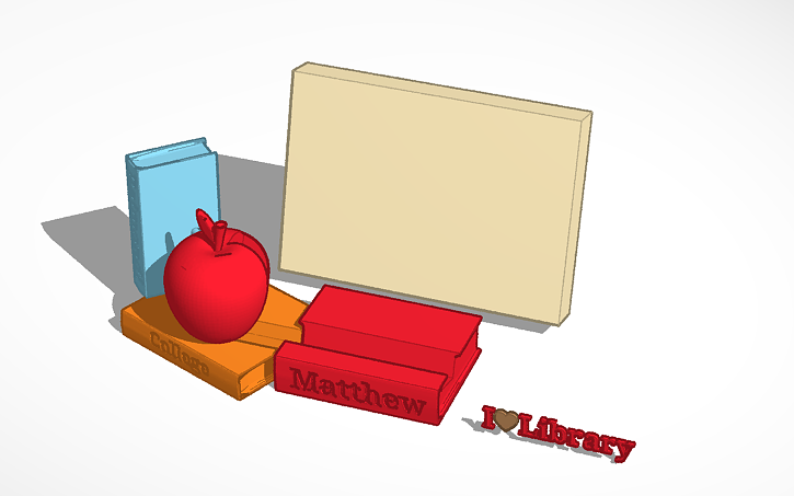 3D design I love Library Stand Demo - Tinkercad