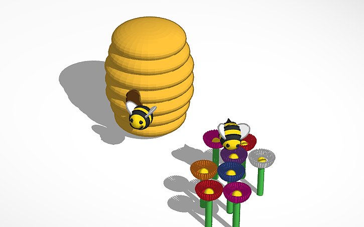 3D design Bee Hive - Tinkercad