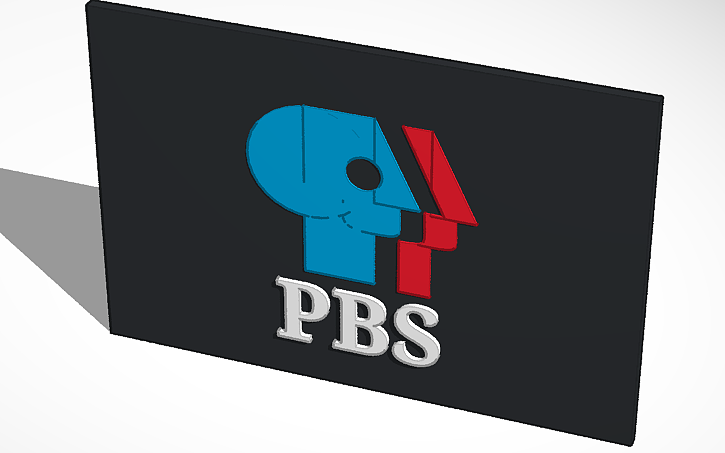 3D design PBS logo 1984-1989 - Tinkercad