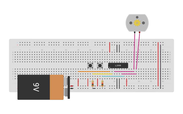 Circuit Design L293d H Bridge Pushbuttons Tinkercad