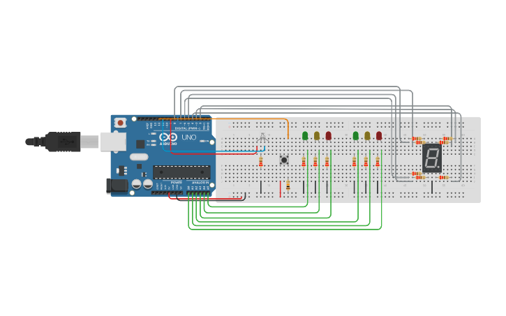 Circuit design Traffic Lights | Tinkercad