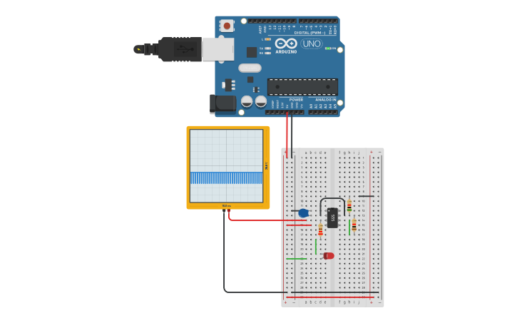 Circuit design NE555 - Tinkercad