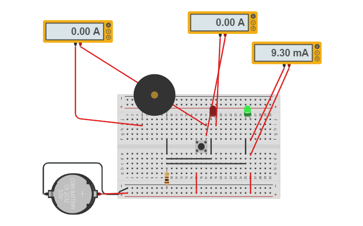 Circuit design controlling leds and piezo with push button and ...