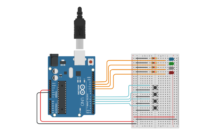 Circuit design Washing Machine | Tinkercad