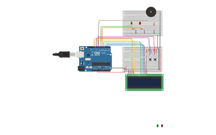 Circuit design Arduino Quiz - Tinkercad