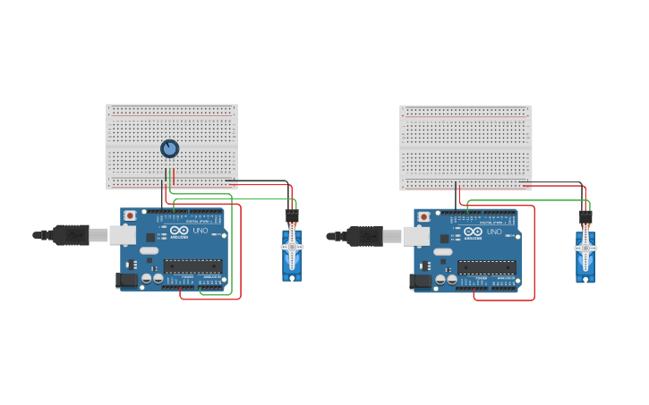 Circuit Design Servo Motor Tinkercad