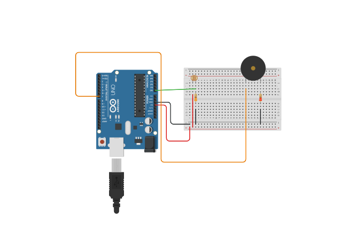 Circuit design Photoresistor_and_Piezo | Tinkercad