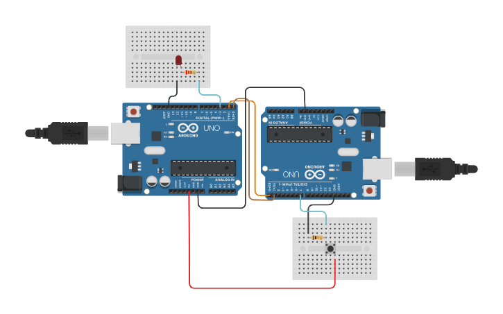 Circuit Design Comunicação Entre Arduinos Tinkercad