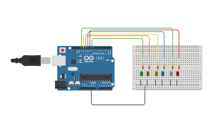 Circuit design LIGHT STICK - Tinkercad
