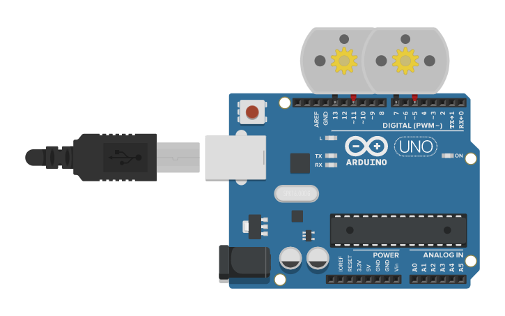 Circuit design 003 อติกานต์โปรแกรมควบคุมมอเตอร์ | Tinkercad