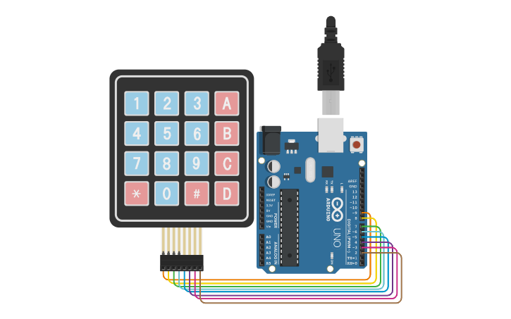 Circuit Design Arduino Keyboard Kullanımı Tinkercad 