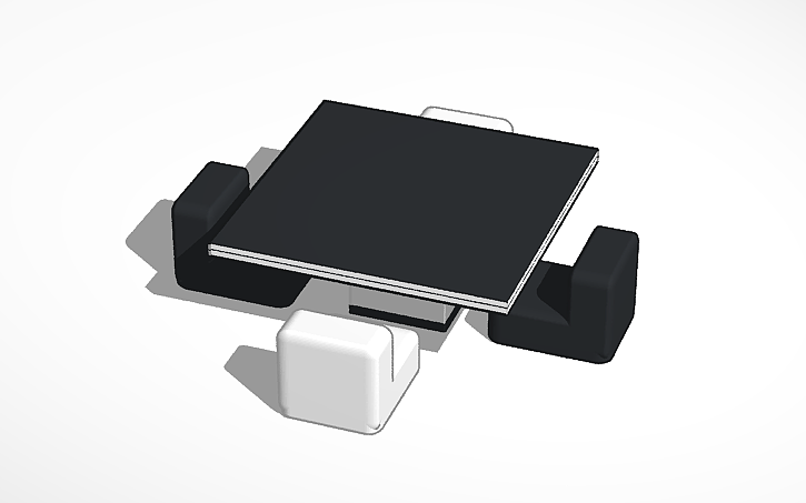 3D design BLACK WHITE MODERN DINING TABLE - Tinkercad
