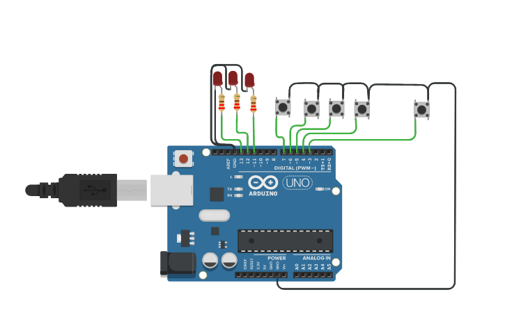 Circuit design LED Project | Tinkercad