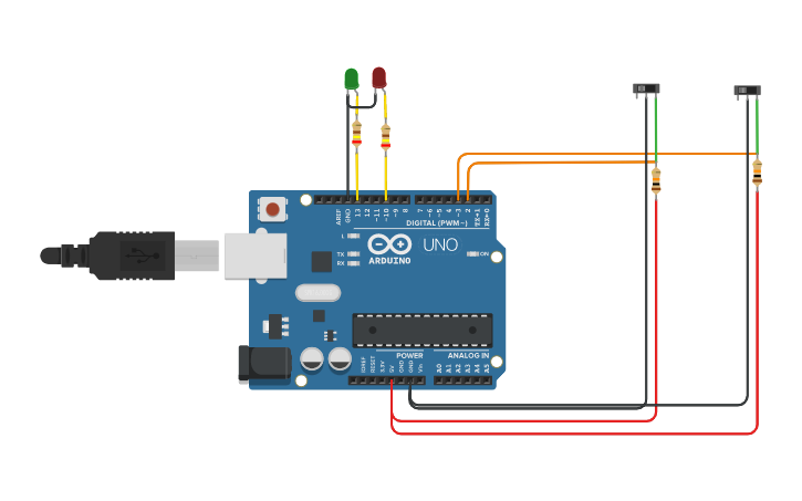 Circuit design Copy of IF_ELSE_2SW-2LED | Tinkercad