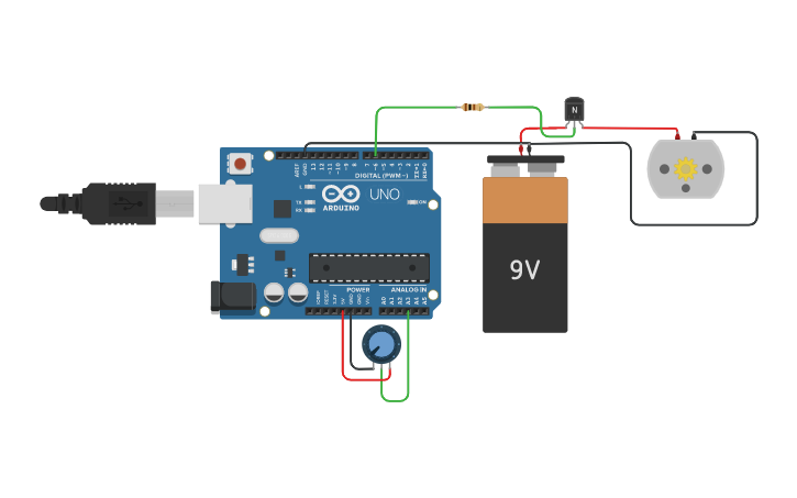 Circuit Design Speed Control Of Dc Motor Tinkercad
