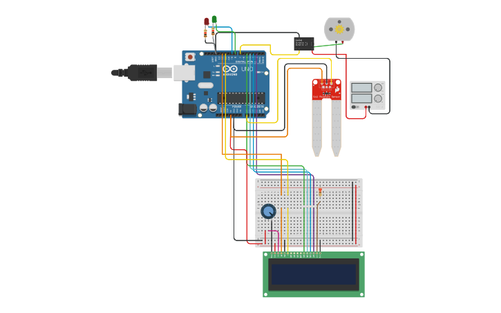 Circuit design Plant Watering System - Tinkercad