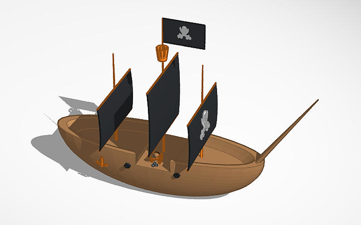 3D design pirate ship - Tinkercad