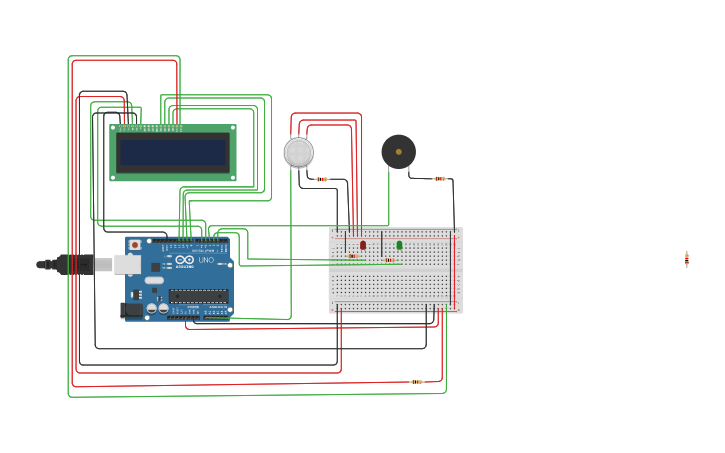 Circuit Design Poisonous Gas Detection Using Gas Sensor Tinkercad