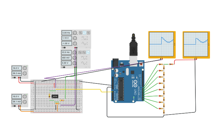 Circuit design ADC to DAC - Tinkercad
