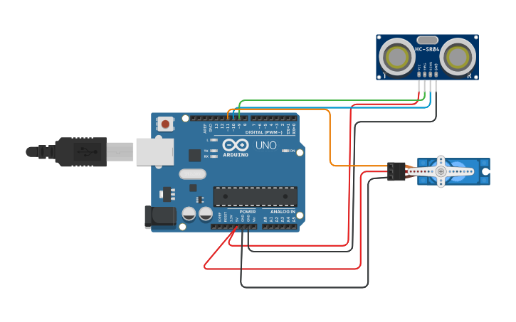 Circuit Design Arduino Radar Tinkercad