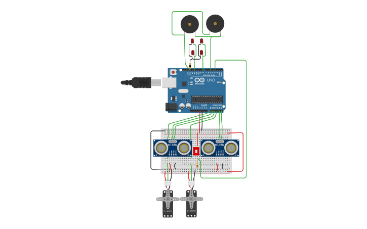 Circuit design Railway crossing gate (ver 1) - Tinkercad