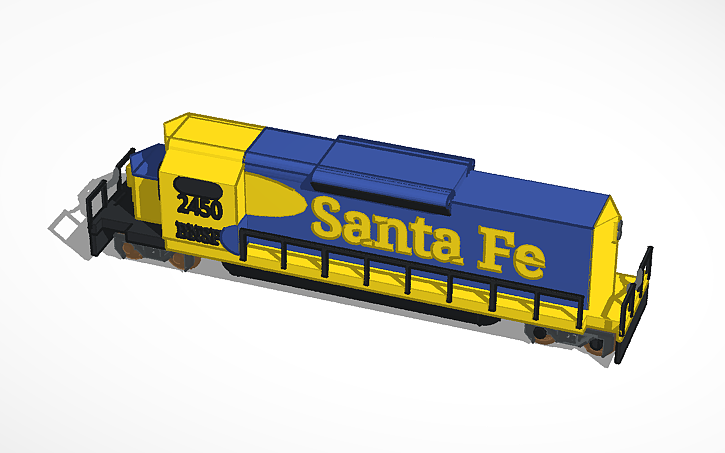 3D design ATSF/BNSF 2450 EMD GP30 - Tinkercad