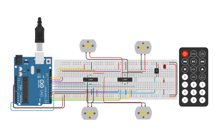 Circuit Design Ir Remote Control Car Tinkercad