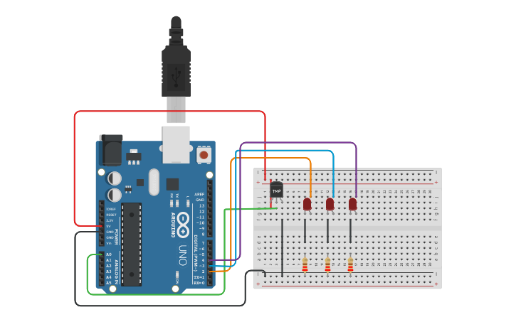 Circuit design CIRCUITO PARCIAL | Tinkercad