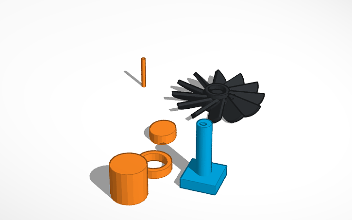 3D design super rubber band fan - Tinkercad