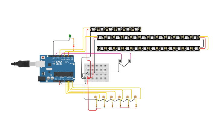 Circuit design Robotic Sword Fight Code | Tinkercad