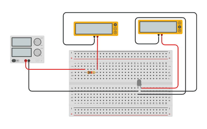 Circuit design forward bias of LED | Tinkercad