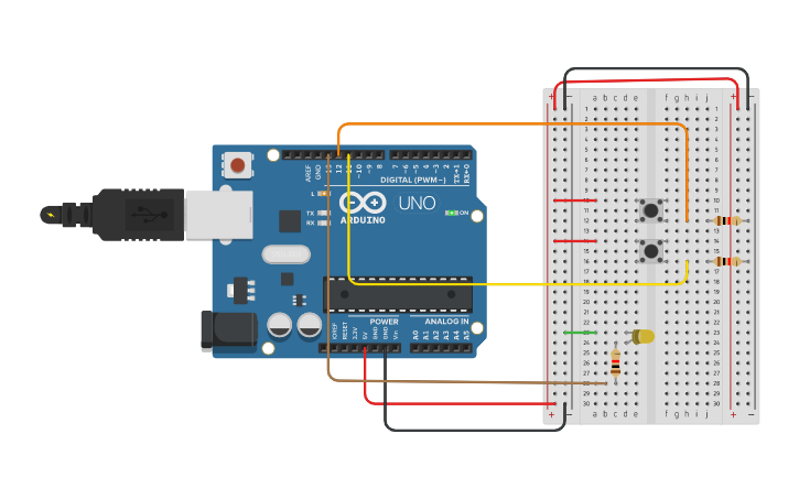 Circuit design Led - Tinkercad