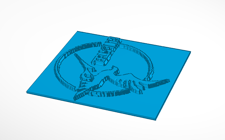 3D design Blue Steel Logo-Printed Over | Tinkercad