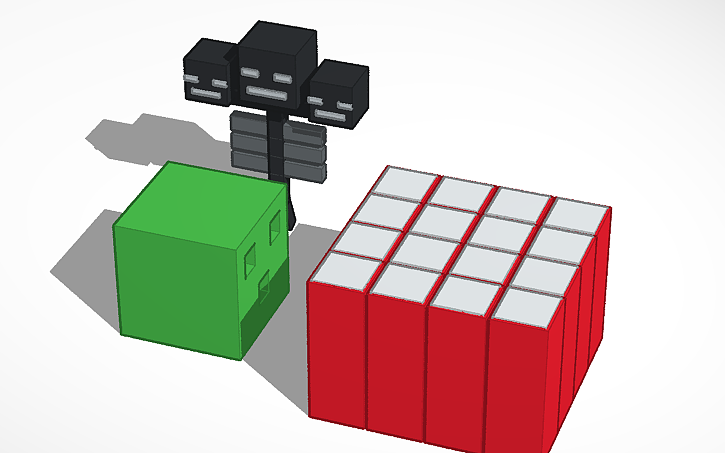 3D design Minecraft Wither - Tinkercad